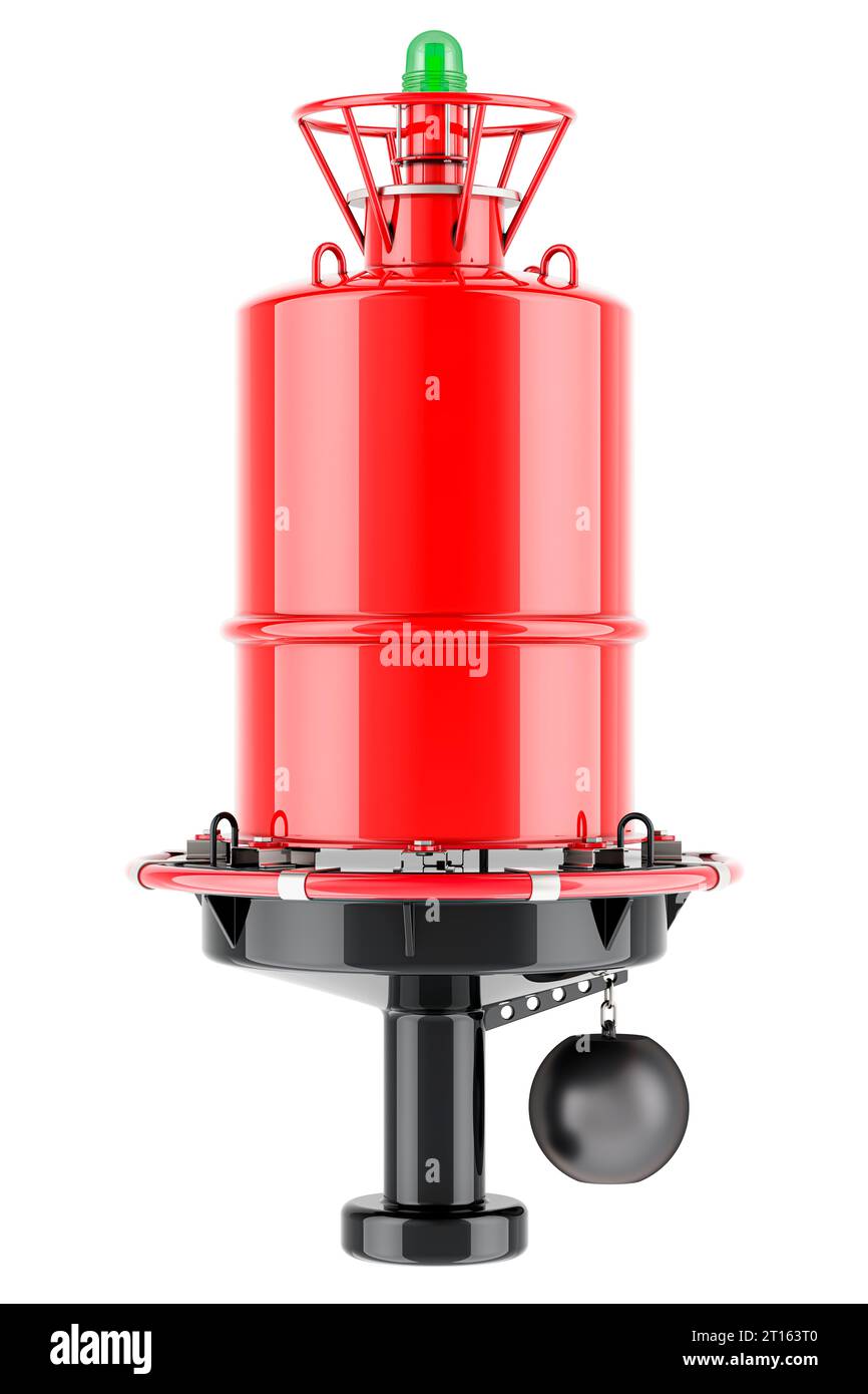 Red navigational buoy, 3D rendering isolated on white background Stock ...