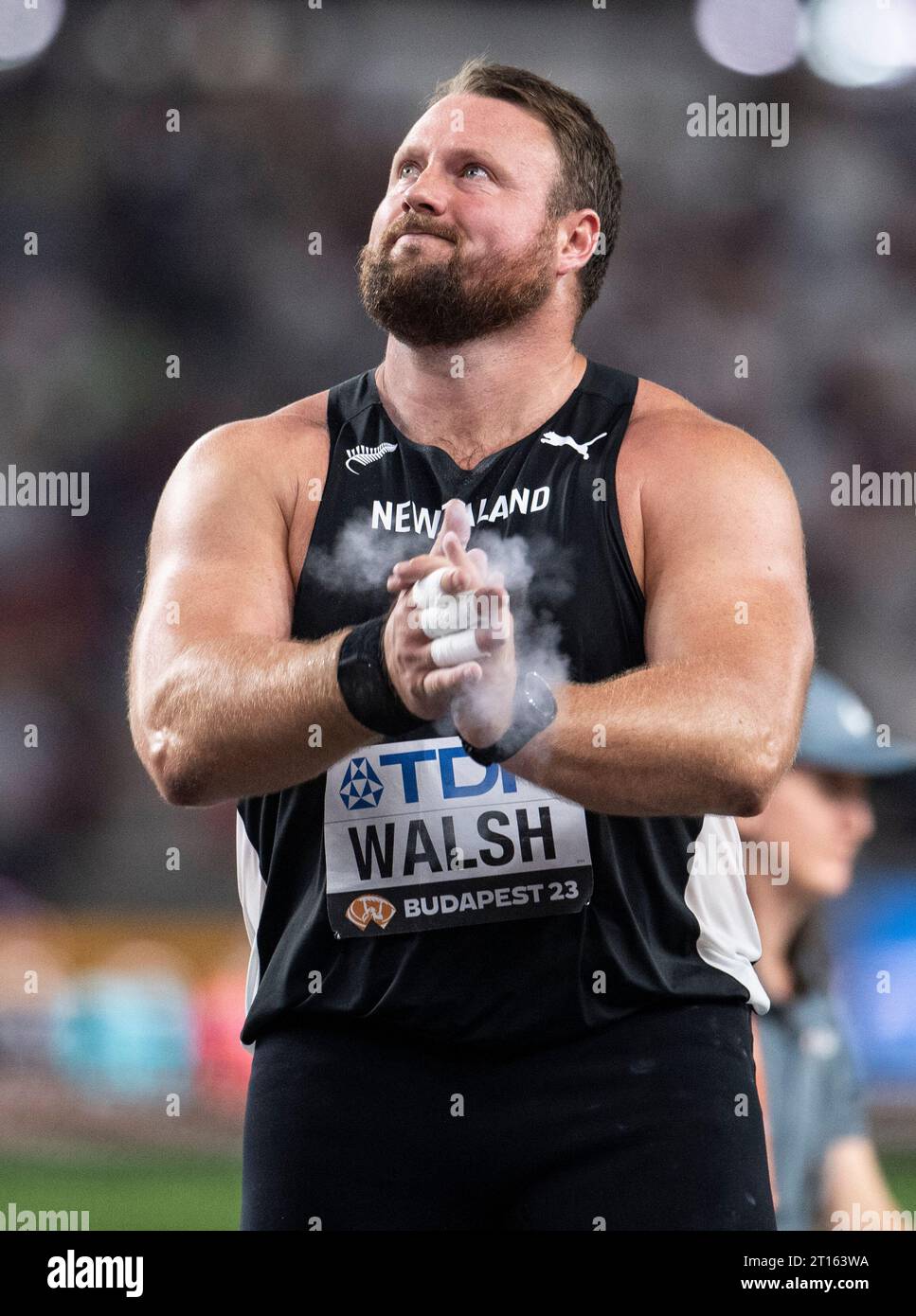 Tom Walsh of New Zealand competing in the men’s shot put final at the ...