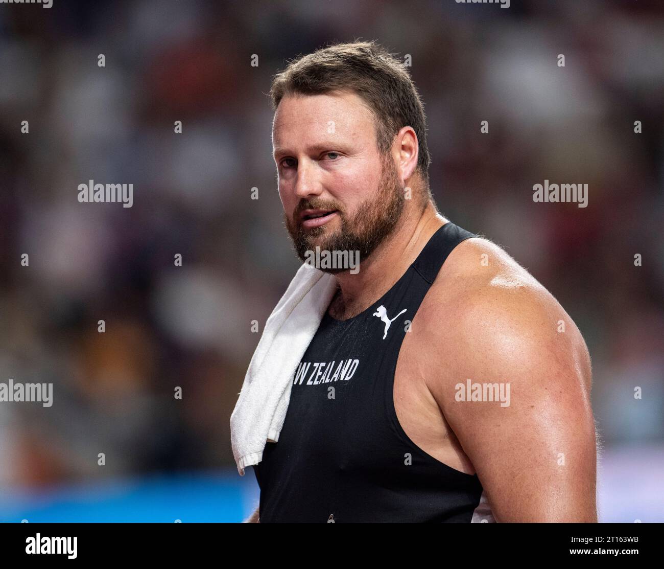 Tom Walsh of New Zealand competing in the men’s shot put final at the ...
