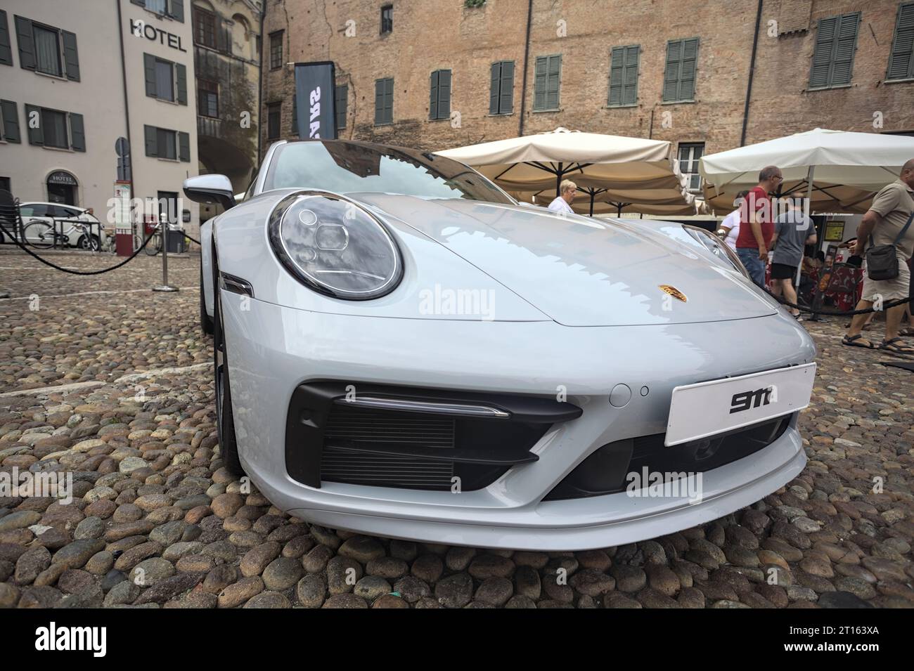 Porsche 911 GT3 in a cobbled square of an italian town Stock Photo - Alamy