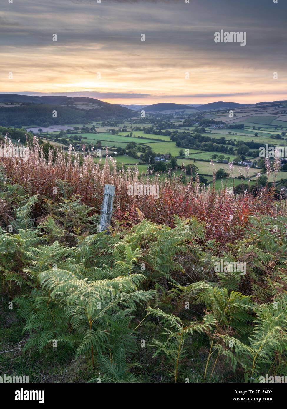 A view from Clunbury Hill near Craven Arms in South Shropshire, England ...