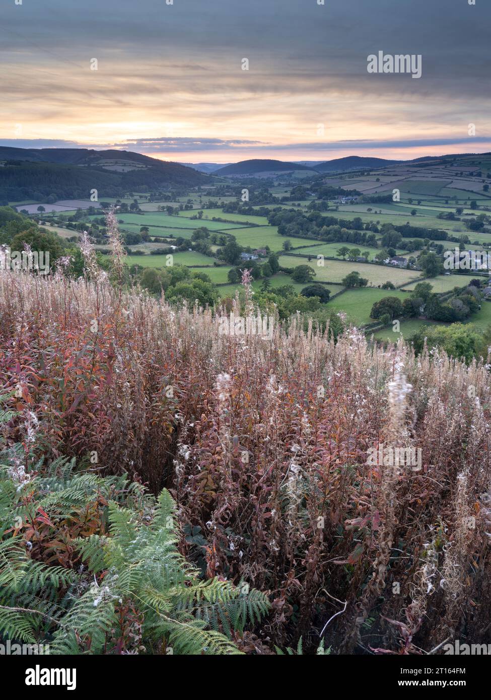 A view from Clunbury Hill near Craven Arms in South Shropshire, England ...