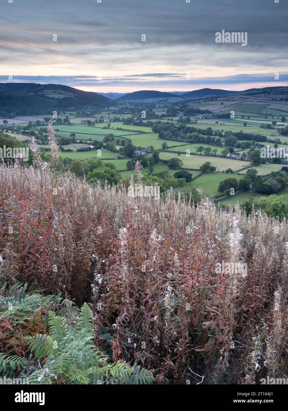 A view from Clunbury Hill near Craven Arms in South Shropshire, England ...
