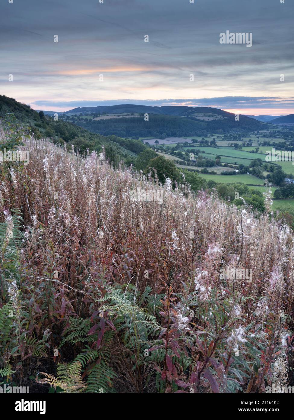 A view from Clunbury Hill near Craven Arms in South Shropshire, England ...