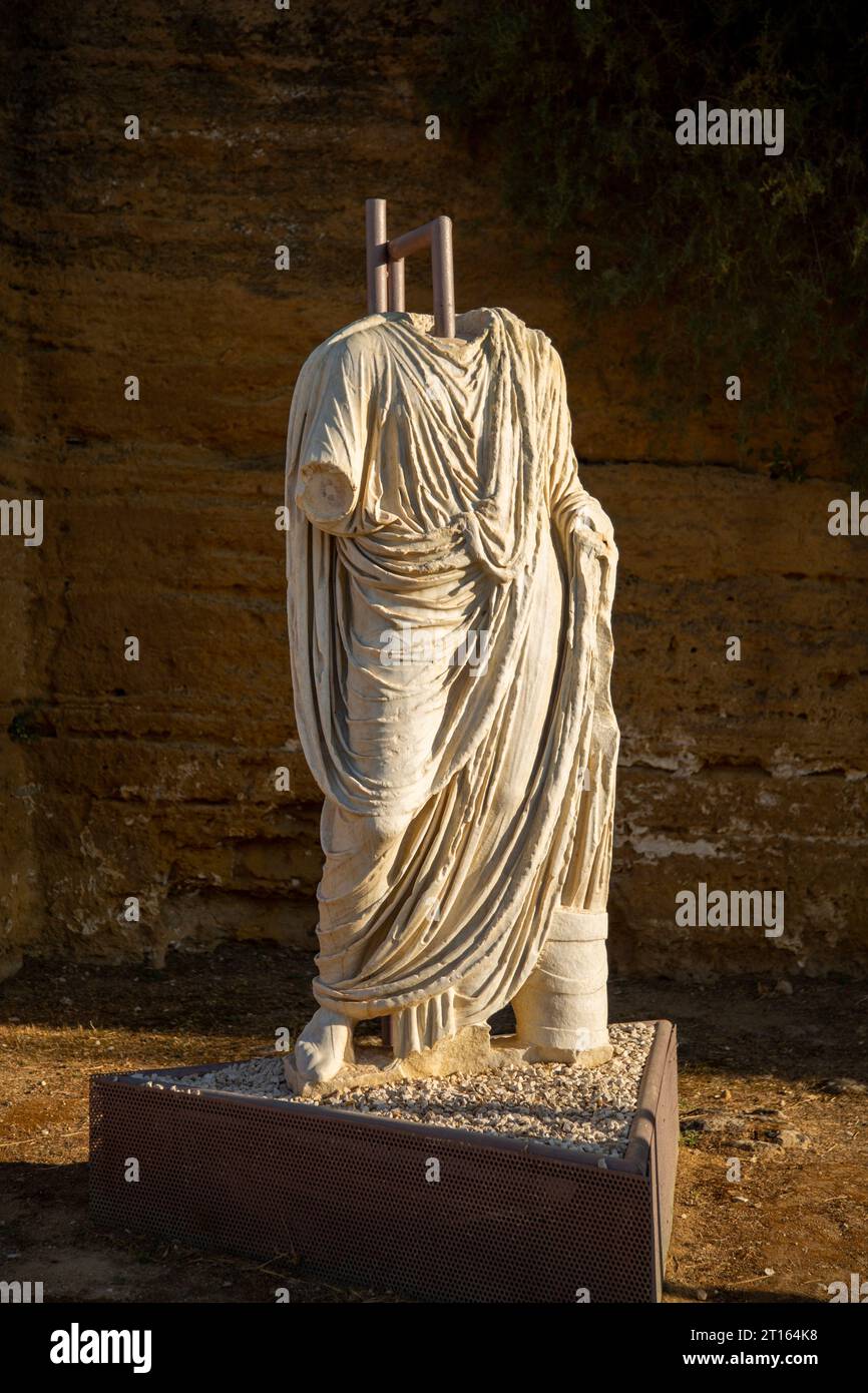 Statue without the head in Temple Valley, Sicily Stock Photo - Alamy