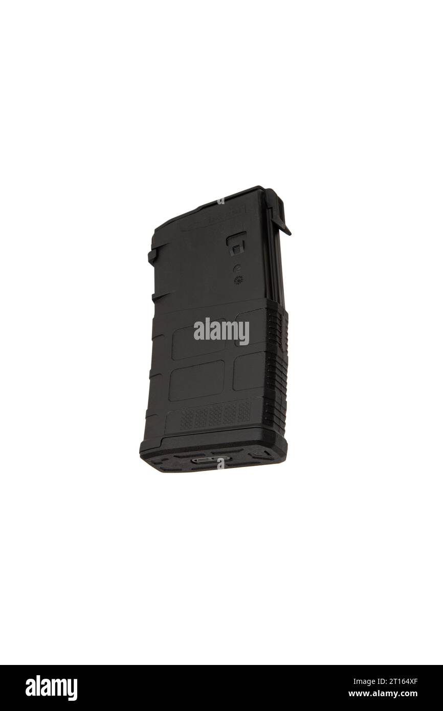 Clip for a rifle or carbine. Ammunition for weapons. Isolate on a white ...