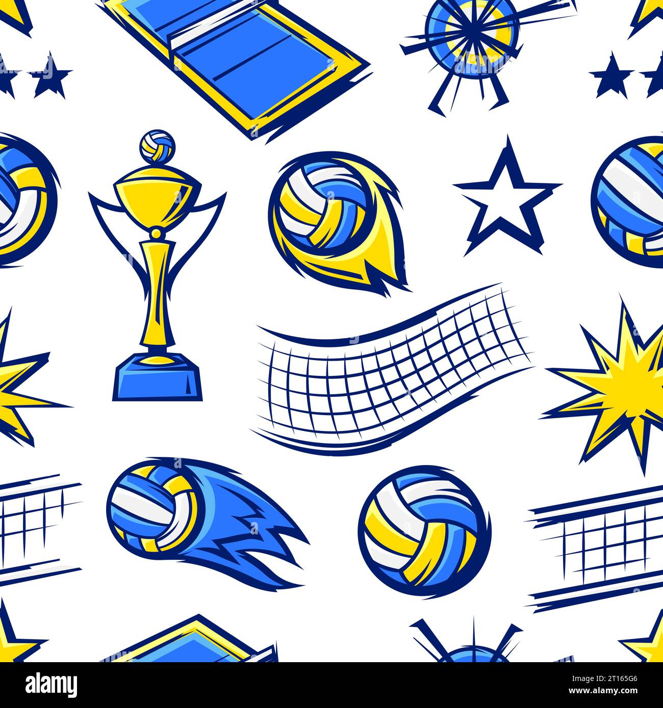 Pattern with volleyball items. Sport club illustration Stock Vector ...