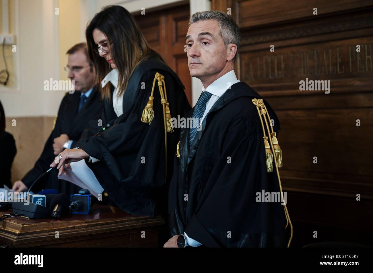 Reggio Calabria, Catanzaro, Italy. 11th Oct, 2023. From left ...