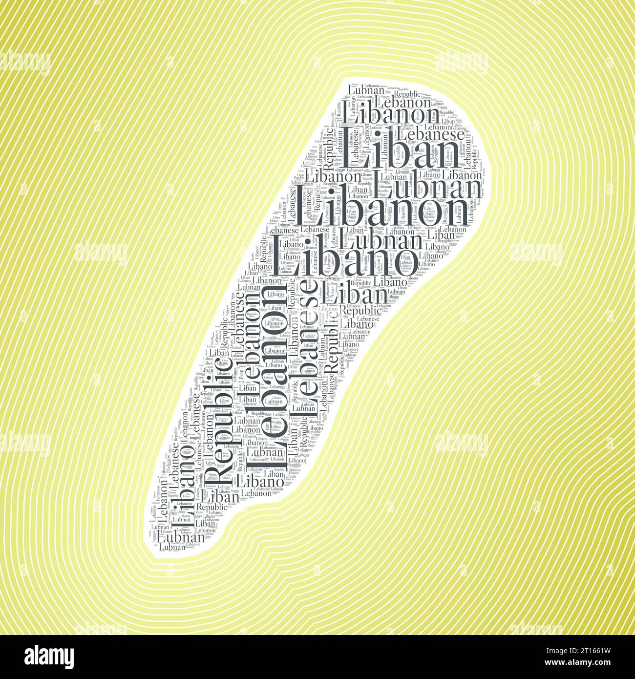 Lebanon shape formed by country name in multiple languages. Lebanon ...