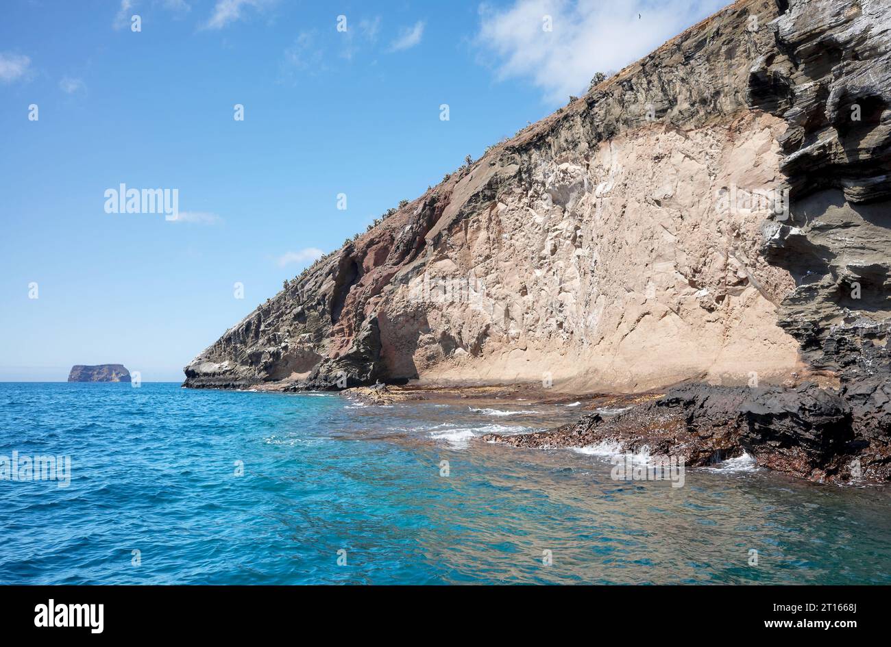 Galapagos Island cliff seen from the water, Ecuador Stock Photo - Alamy