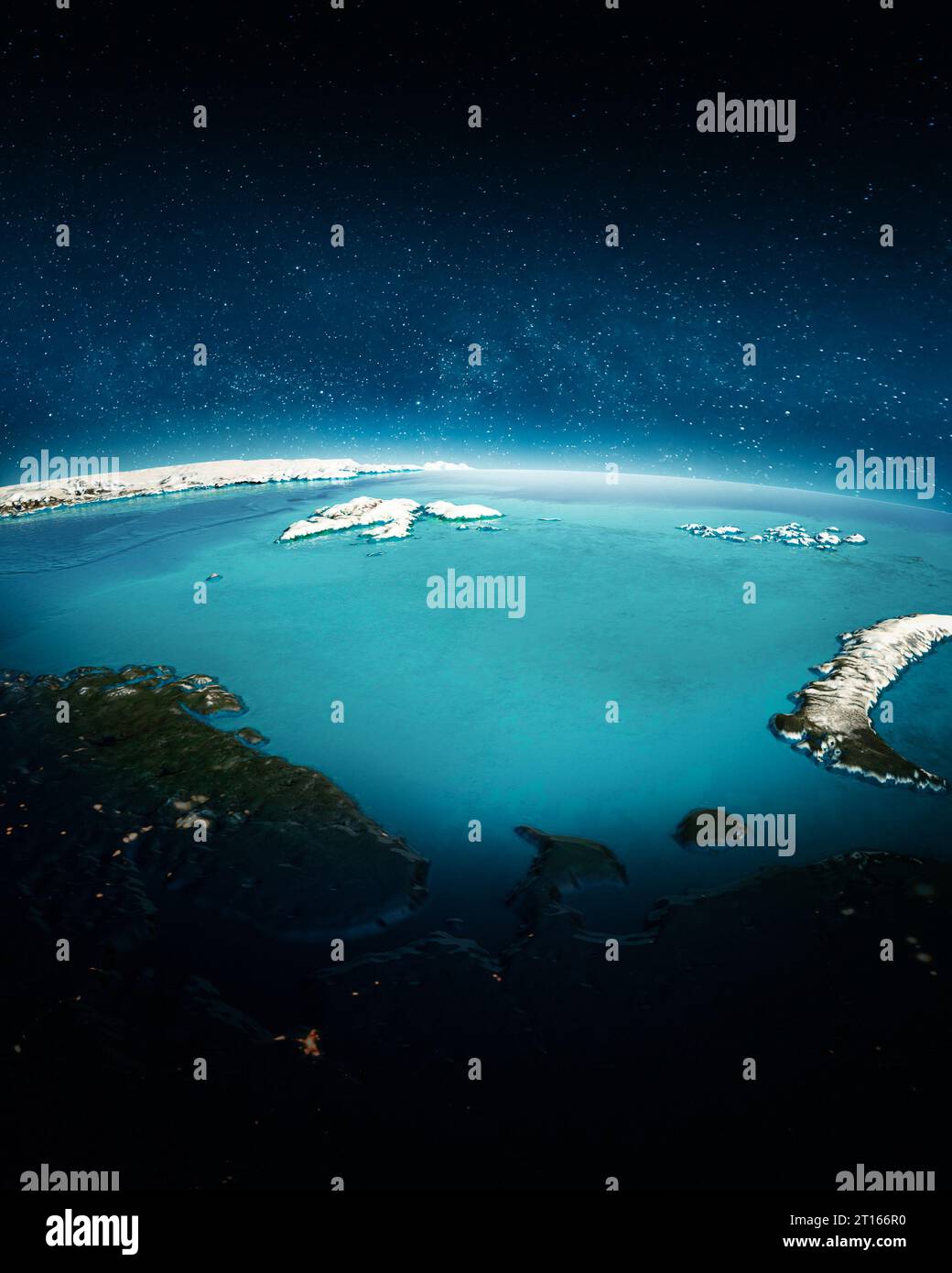 North Arctic from space. Elements of this image furnished by NASA. 3d ...