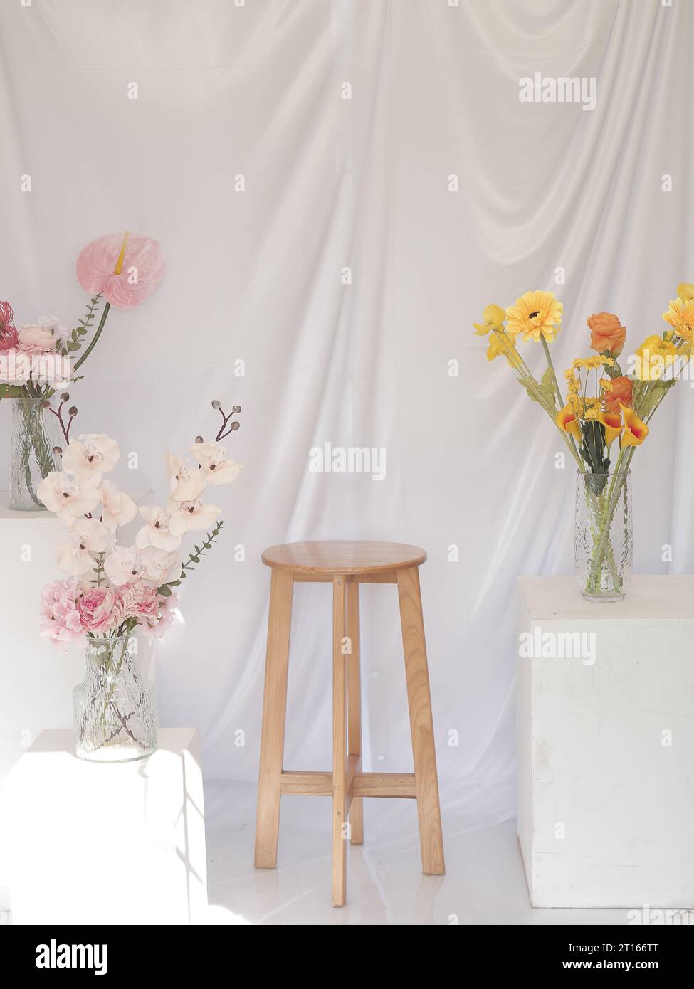 white and floral studio background Stock Photo - Alamy