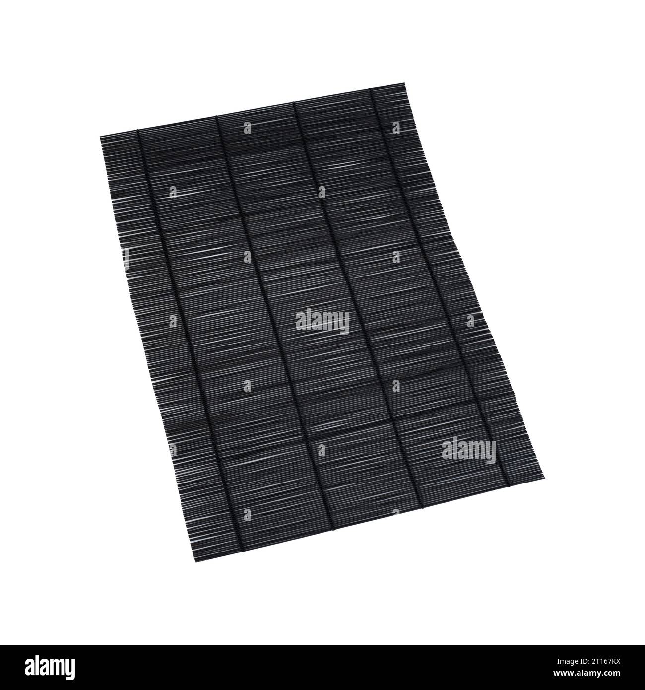 Black japanese sushi mat isolated over white background Stock Photo - Alamy