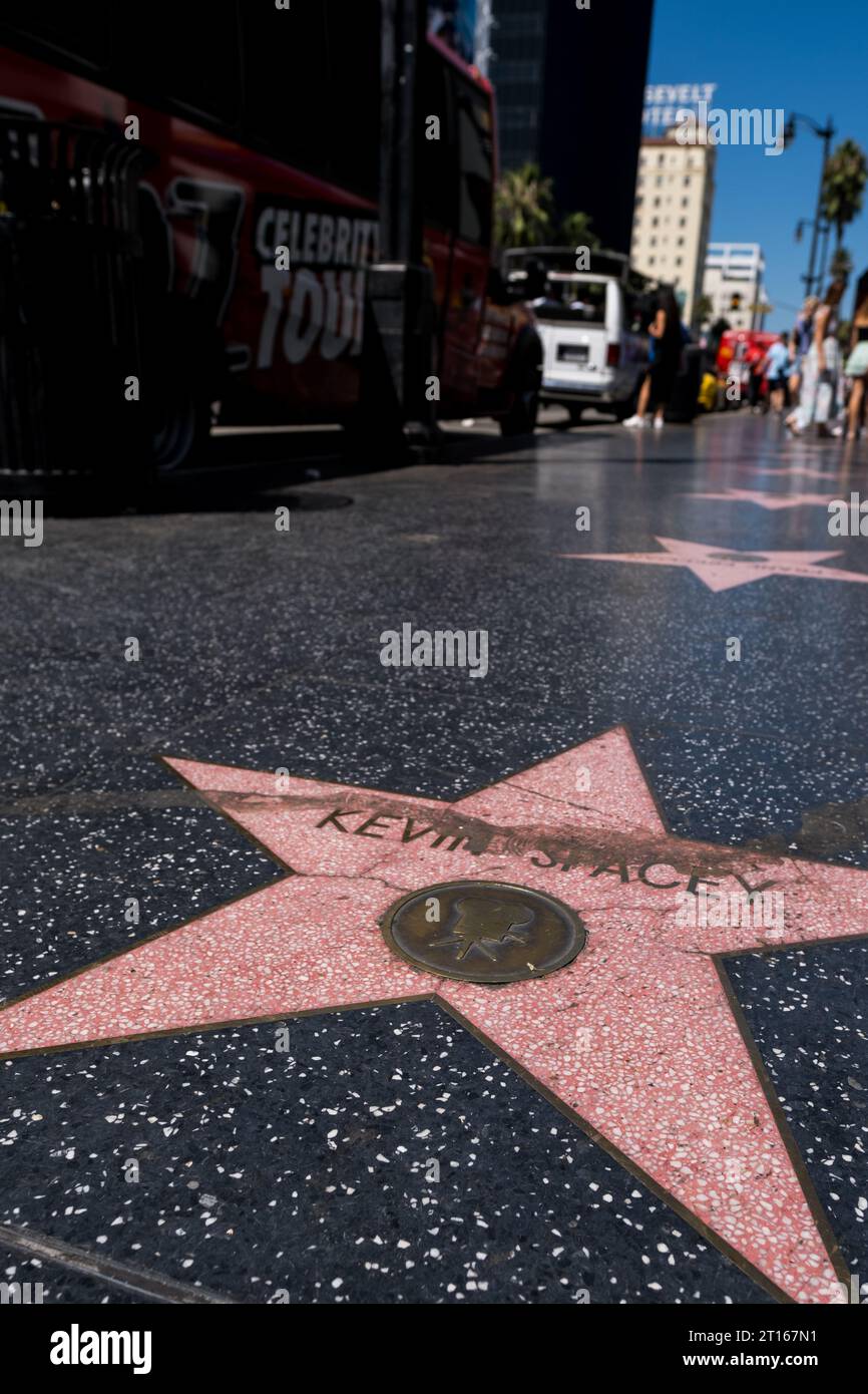 Los Angeles, USA. Aug 22, 2023. Kevin Spacey walk of fame star smeared ...