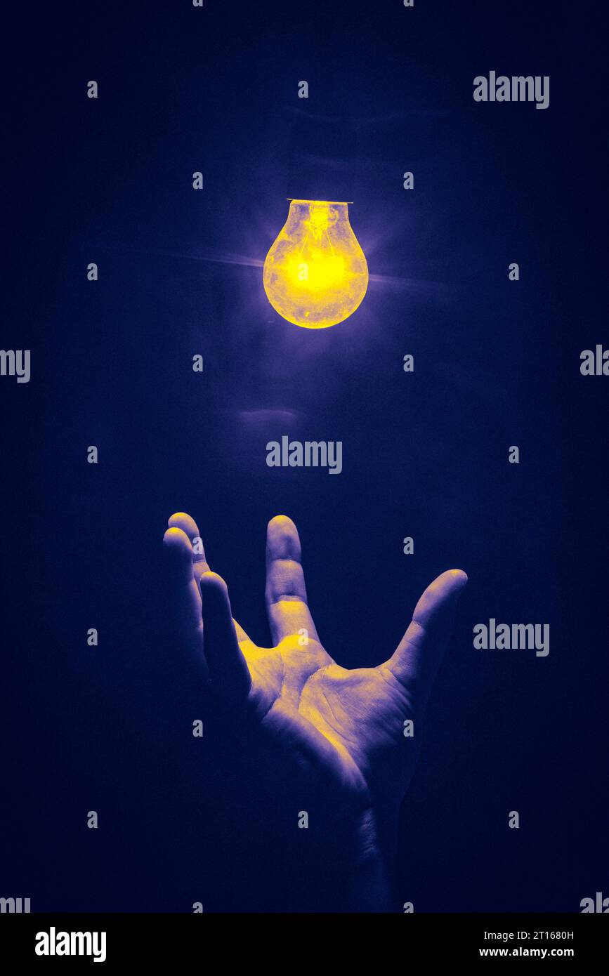 Hand below bulb hi-res stock photography and images - Alamy