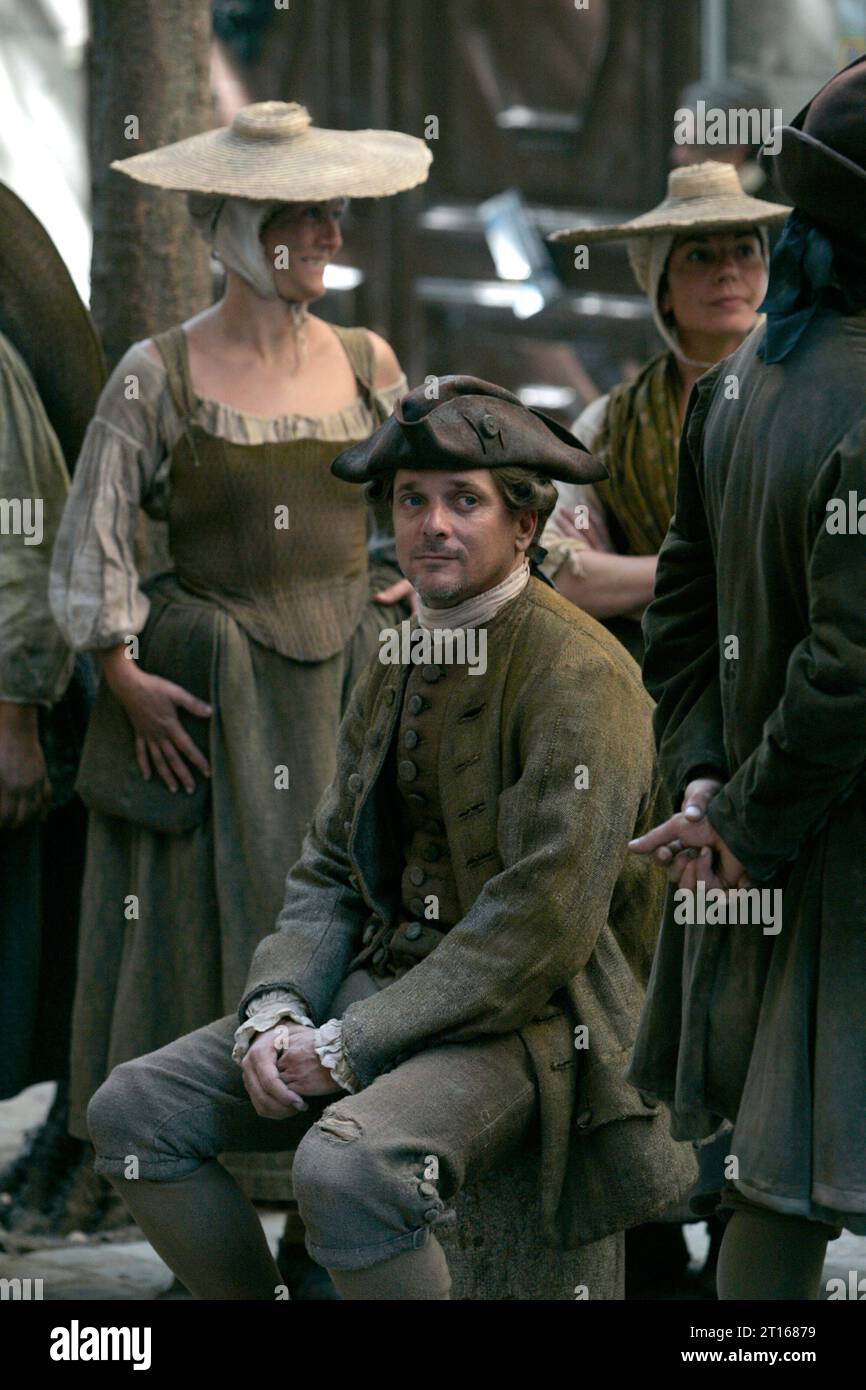 Cast members of the Perfume film in costume on set whilst filming in ...