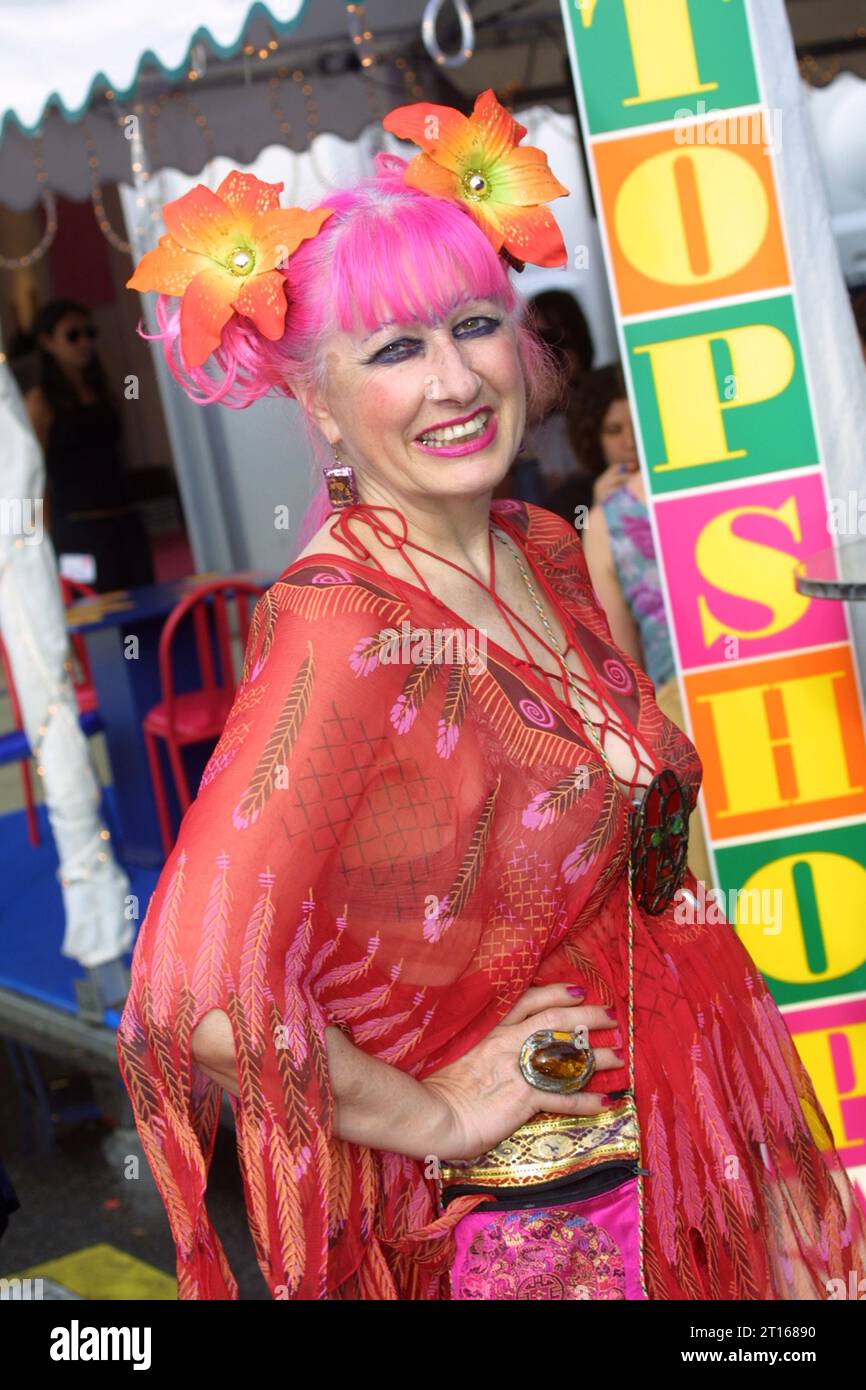 English fashion designer Zandra Rhodes pictured at Topshop event in ...