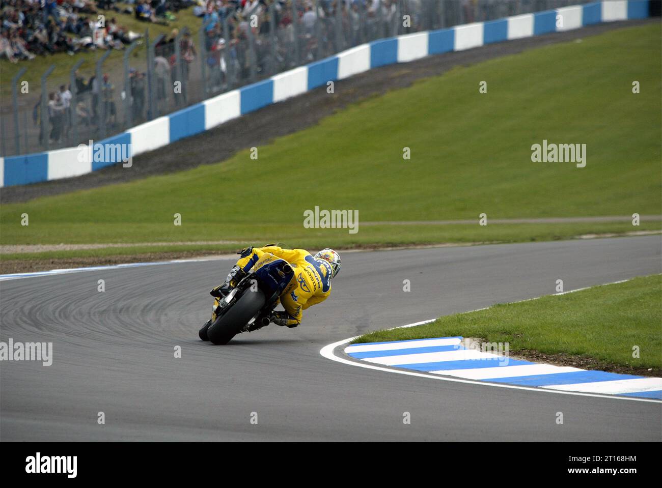 Max Biaggi competing at the 2004 British Moto Grand Prix at Donnington ...