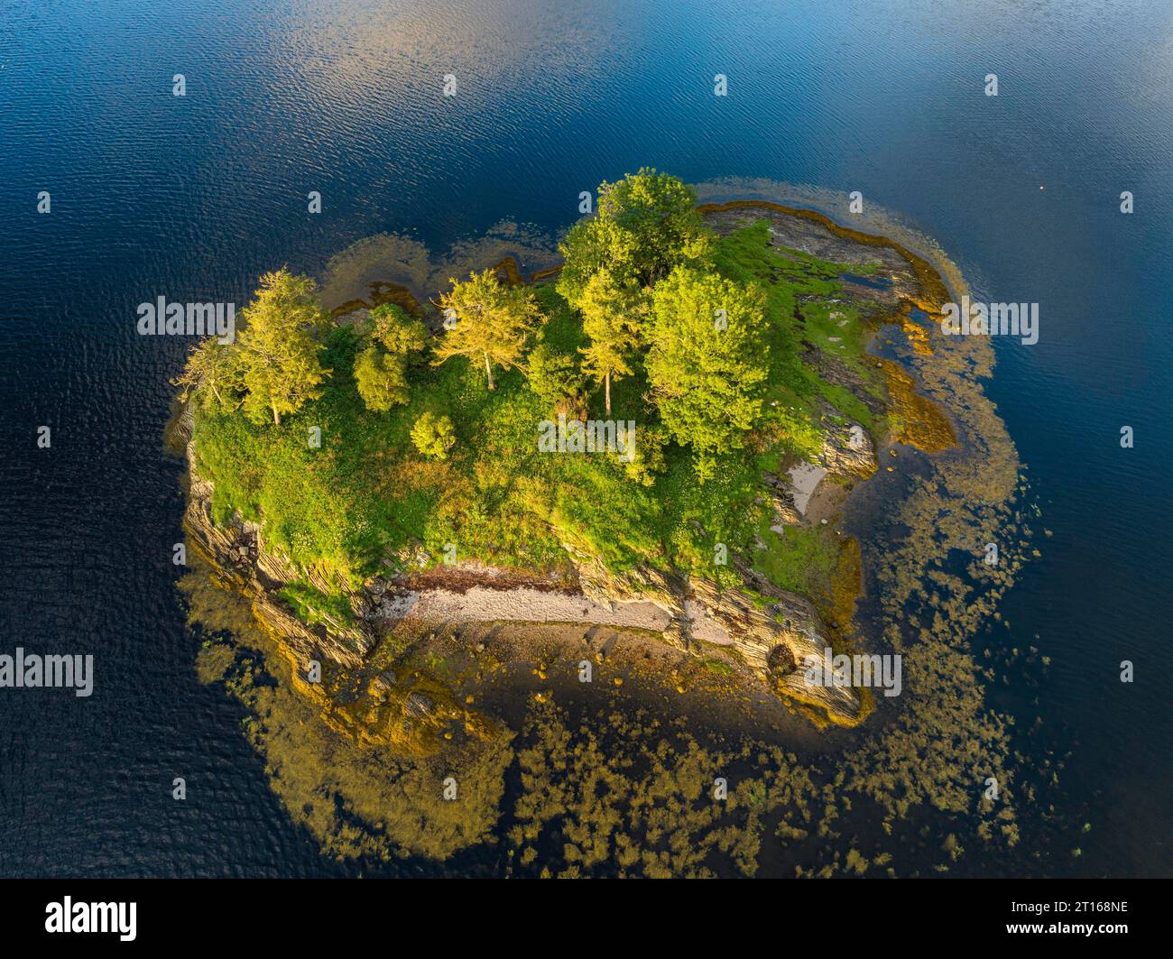 Aerial view, top down view of the historic Isle of Discussion ...
