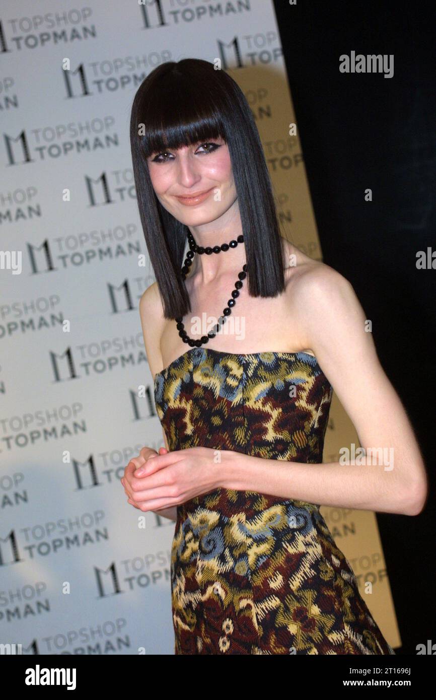 Model Erin O'Connor arriving at Topshop fashion show in central London ...