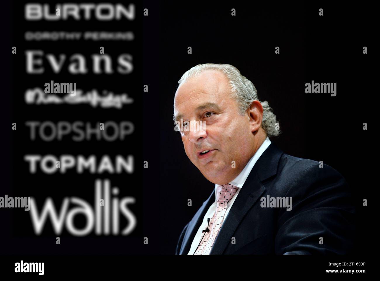 British Businessman Sir Philip Green Pictured Talking At Arcadia Group