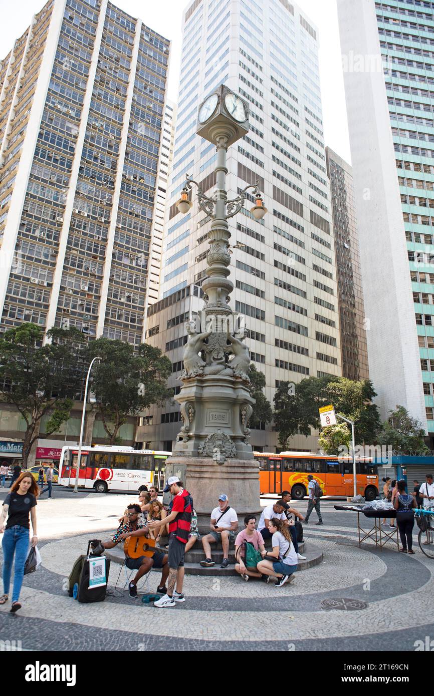 Clock Tower at Largo da Carioca, Old Town, Rio de Janeiro, State of Rio ...
