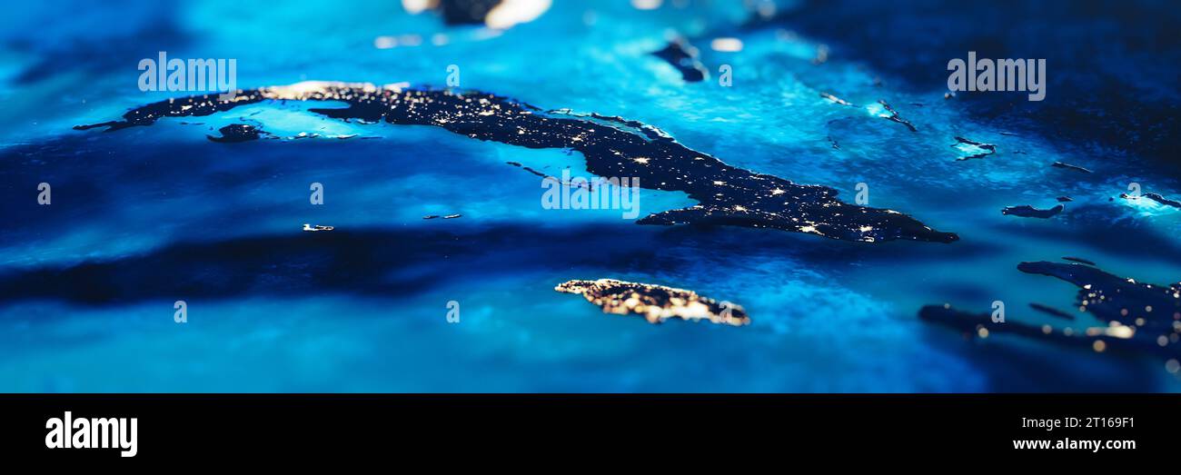 Cuba island tilt shift panorama. Elements of this image furnished by ...