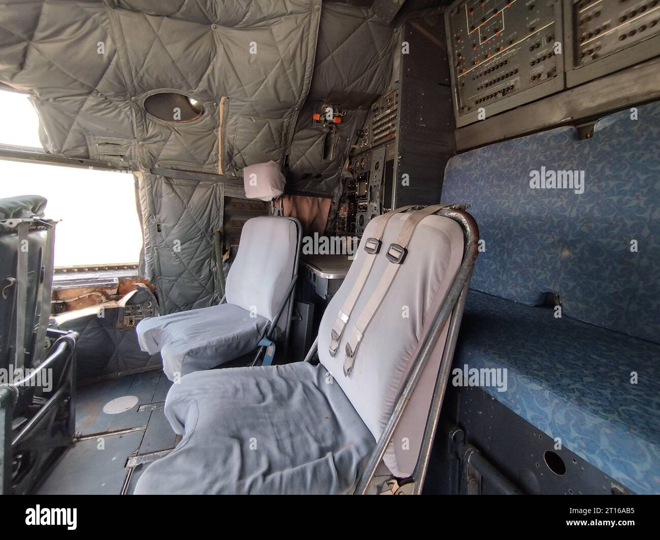 Cockpit of a Turkish Air Force Transall C-160D transport aircraft Stock ...