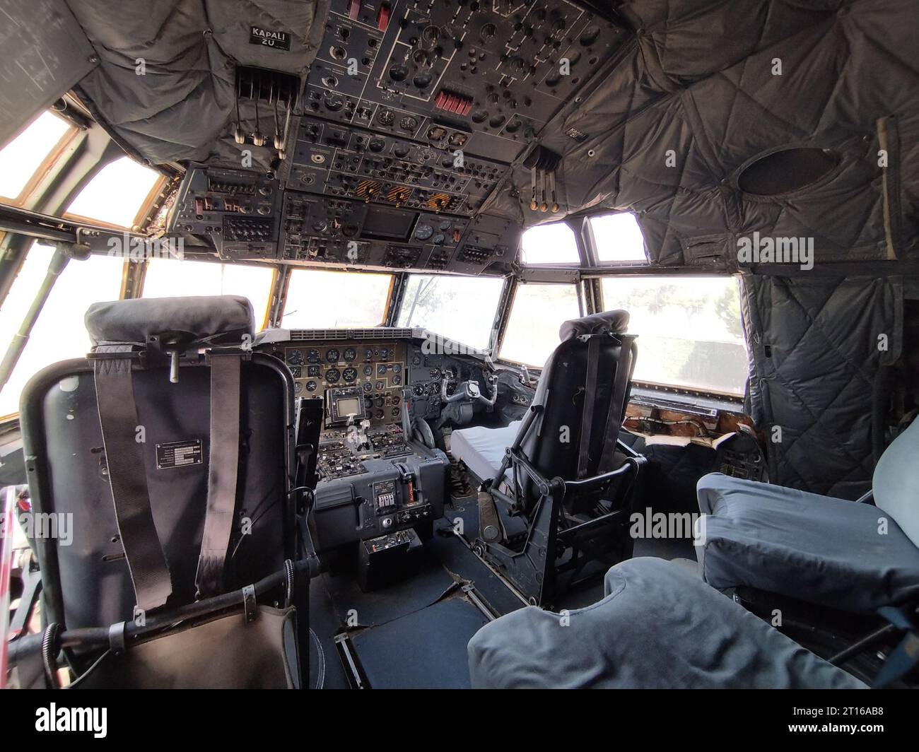 Cockpit of a Turkish Air Force Transall C-160D transport aircraft Stock ...
