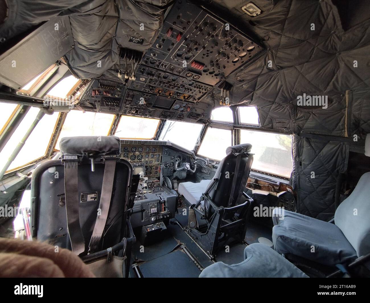 Cockpit of a Turkish Air Force Transall C-160D transport aircraft Stock ...
