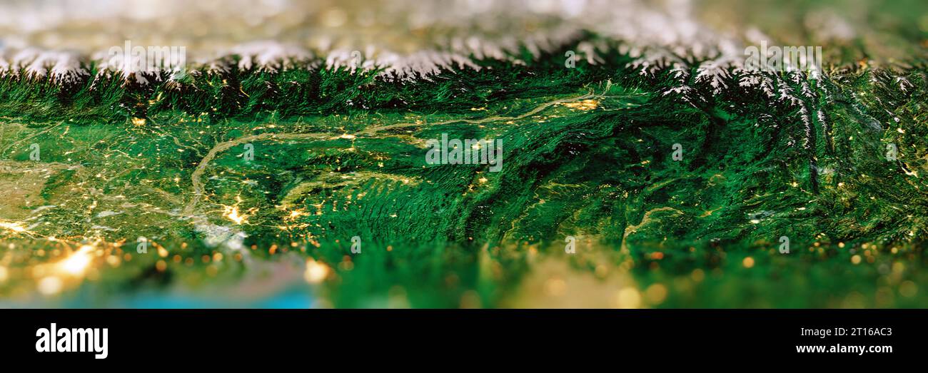 Himalayas and Tibet mountains miniature map. Elements of this image ...