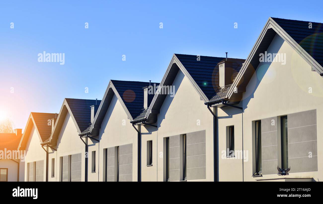 Suburban neighborhood with condominium complex. Suburban area with ...