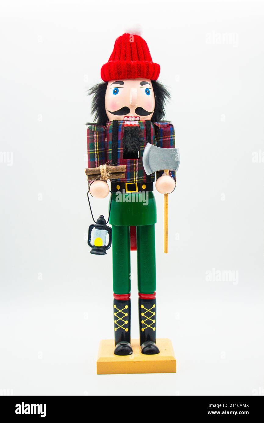 Vintage nutcracker toy isolated on white background with clipping path ...