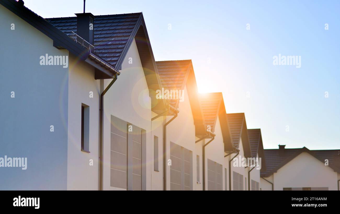 Suburban neighborhood with condominium complex. Suburban area with ...
