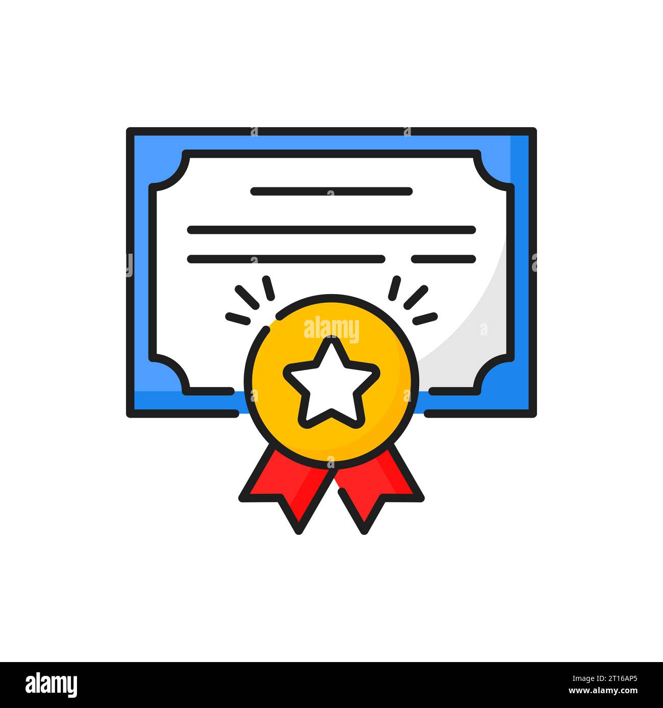 Quality certificate with ranking medal vector icon. Customer ...