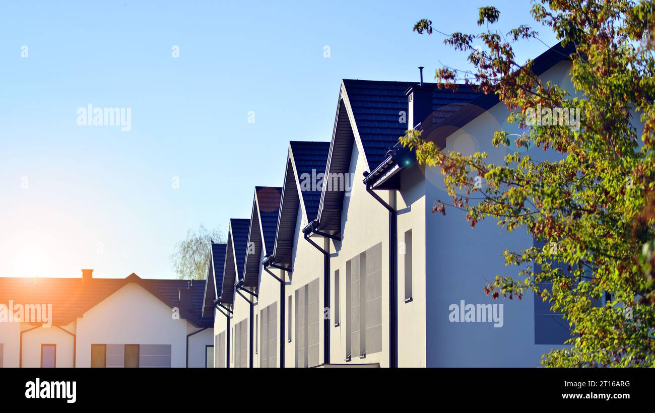 Suburban neighborhood with condominium complex. Suburban area with ...