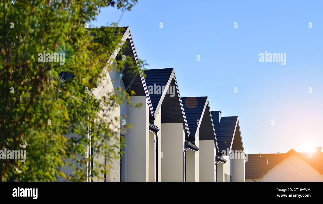 Suburban neighborhood with condominium complex. Suburban area with ...