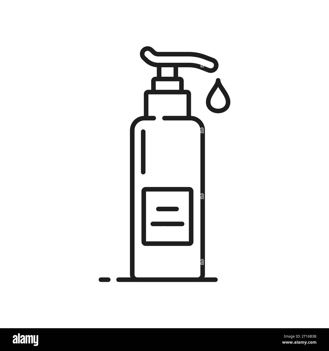 Lotion bottle icon, skincare of face and hand skin, cosmetic pump tube ...