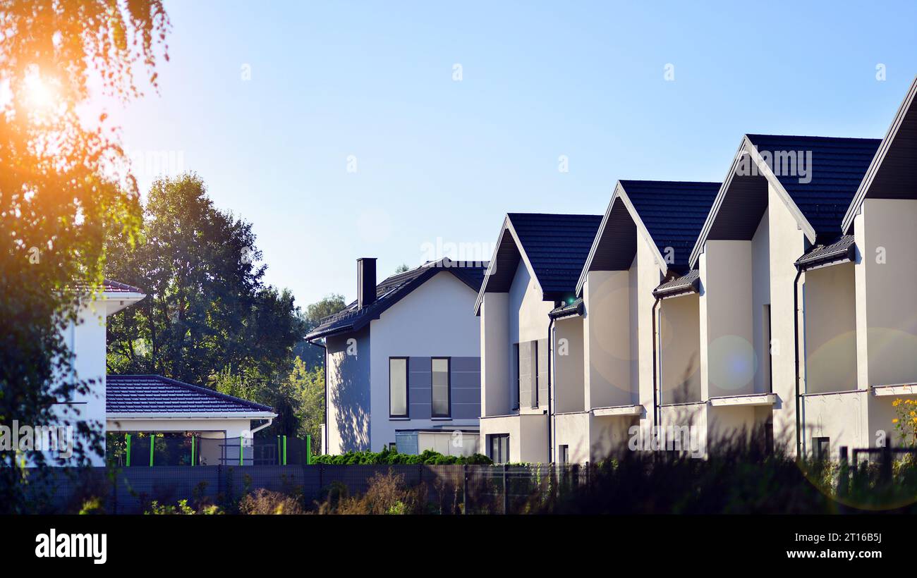 Suburban neighborhood with condominium complex. Suburban area with ...