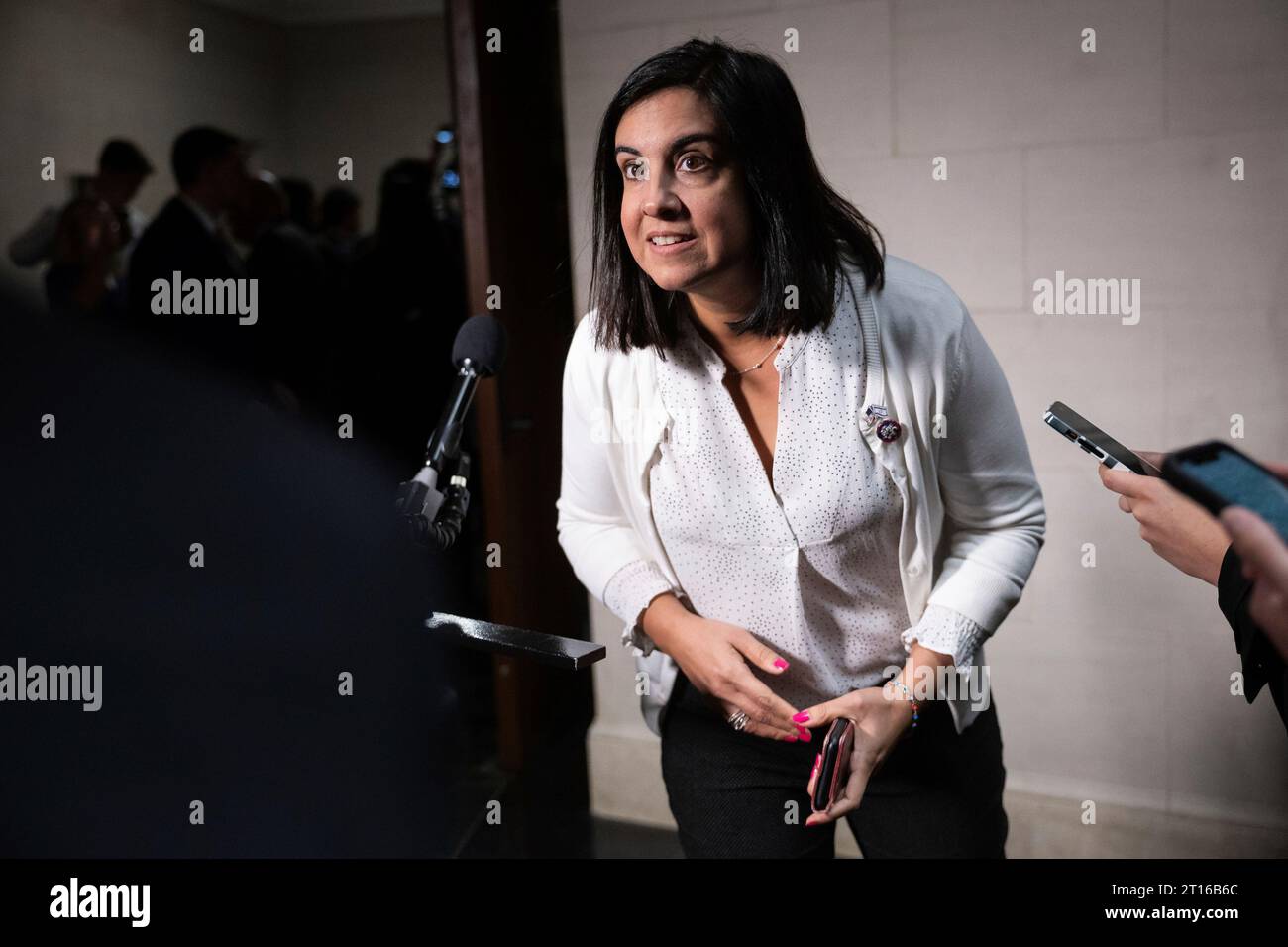 Rep. Nicole Malliotakis (R-N.Y.) speaks with reporters on Capitol Hill ...