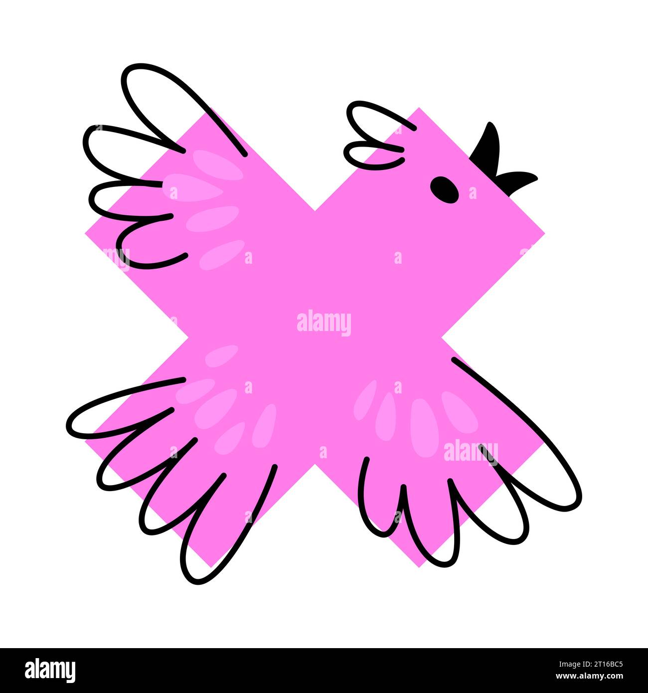 Cartoon bird animal character with math shape, geometry education for ...