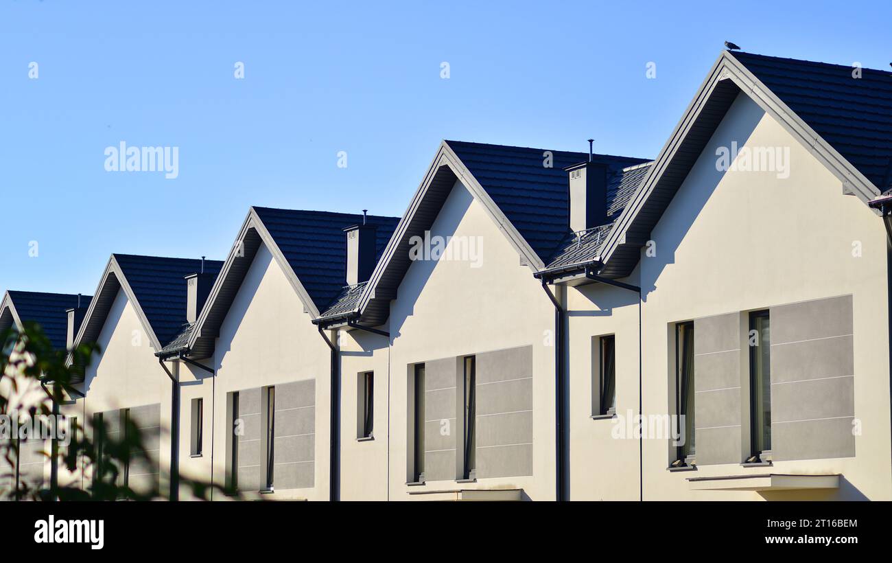 Suburban neighborhood with condominium complex. Suburban area with ...