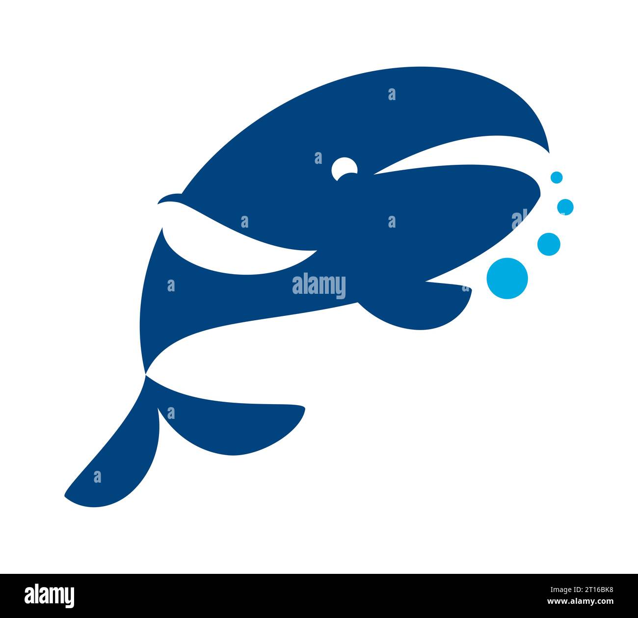 Blue whale icon, sea or ocean marine animal silhouette, vector isolated ...