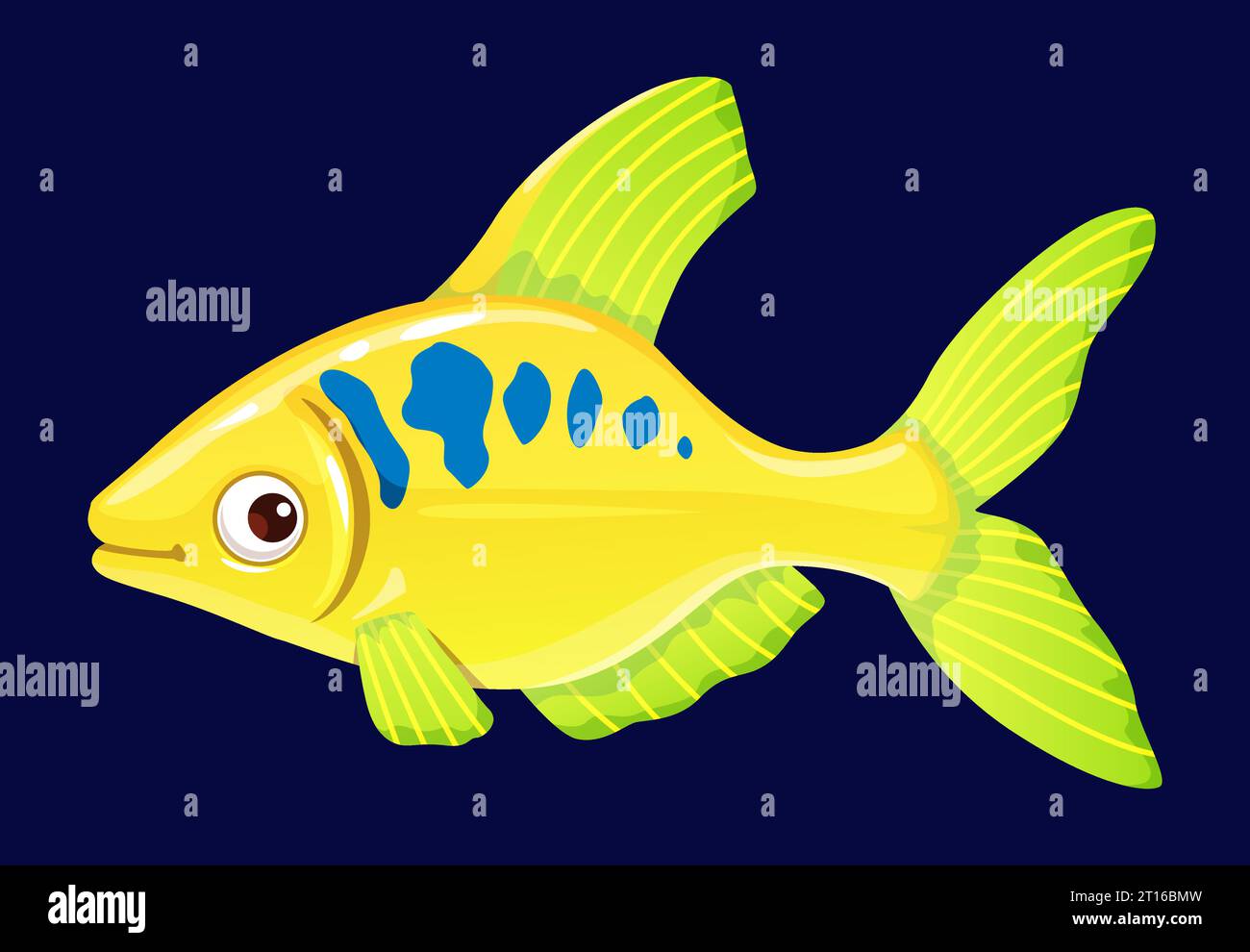 Cartoon tetra aquarium fish funny character. Ocean reef underwater life ...