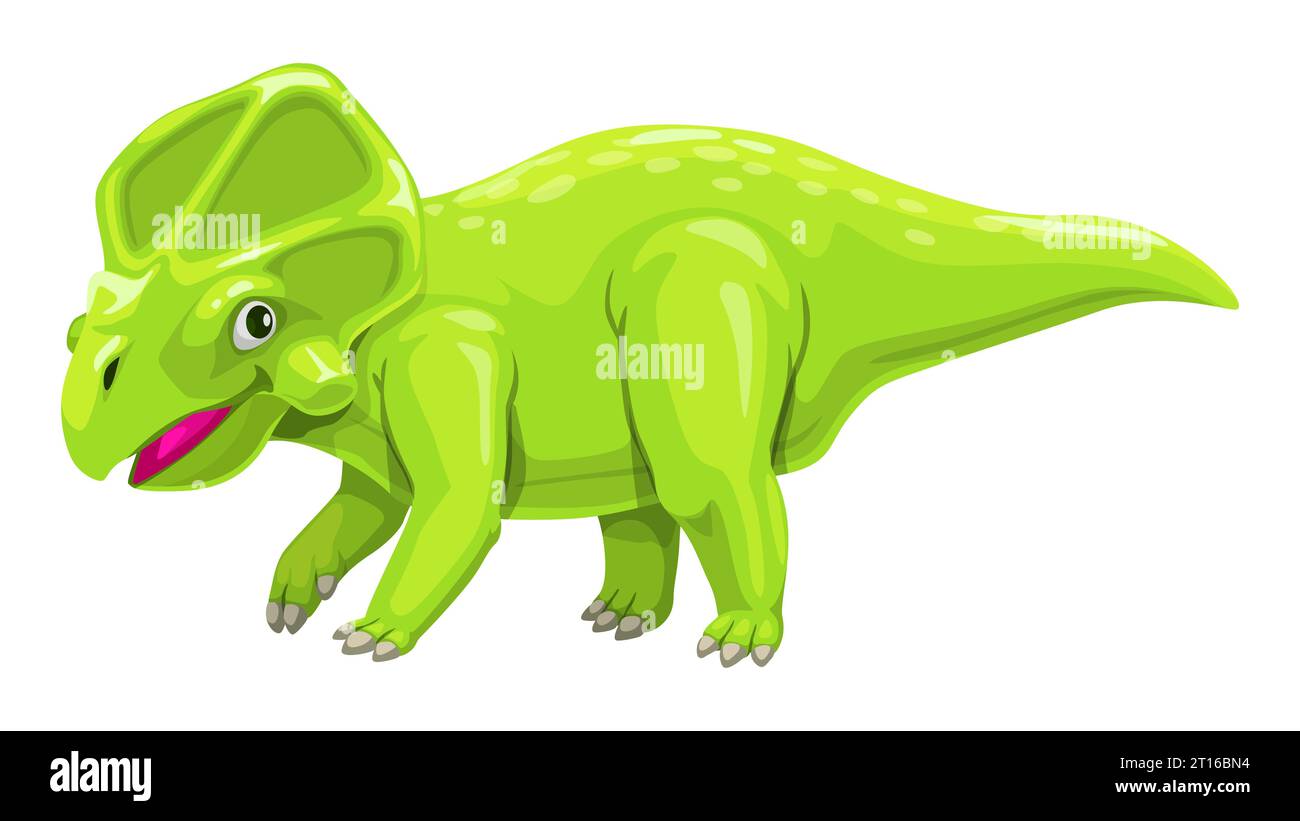 Protoceratops dinosaur cartoon character for kids toy or game, vector ...