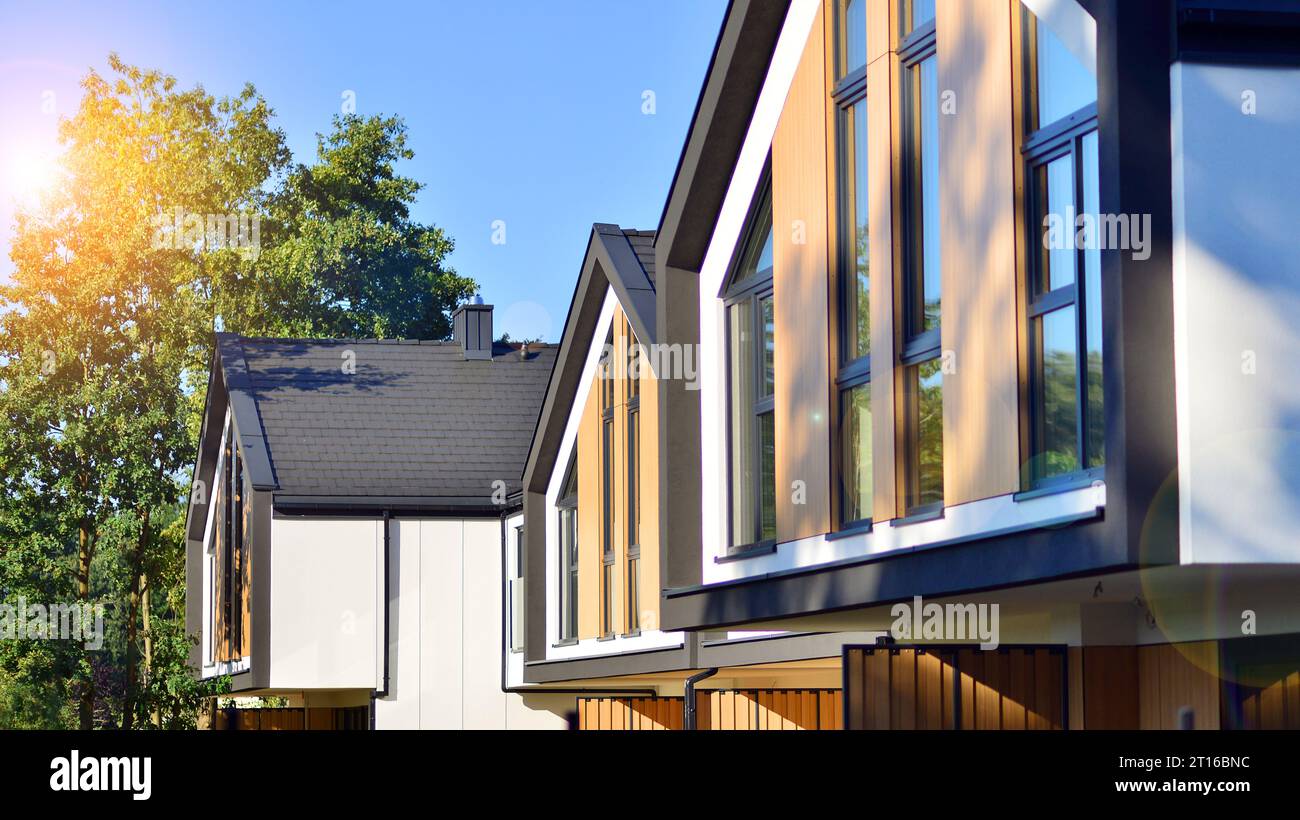 Suburban neighborhood with condominium complex. Suburban area with ...