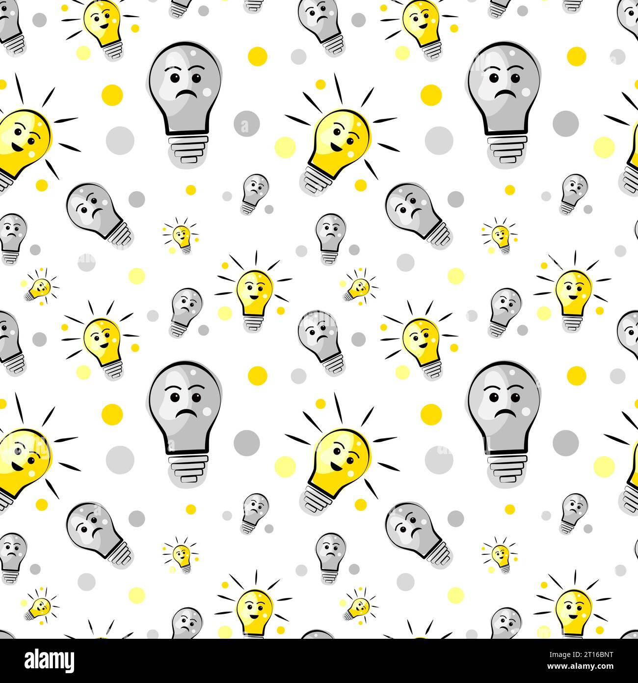 Seamless texture with light bulbs on white background Stock Vector ...