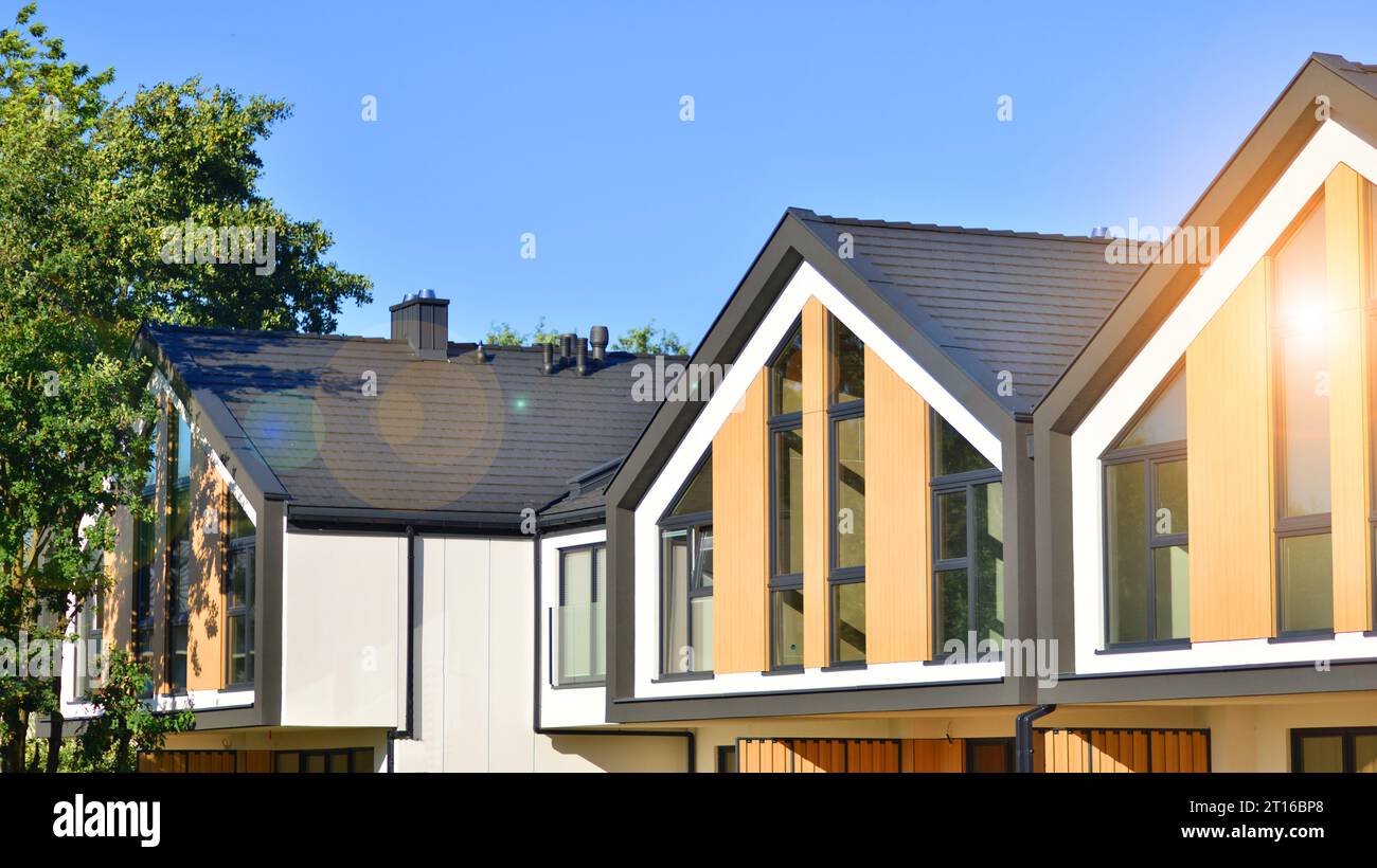Suburban neighborhood with condominium complex. Suburban area with ...