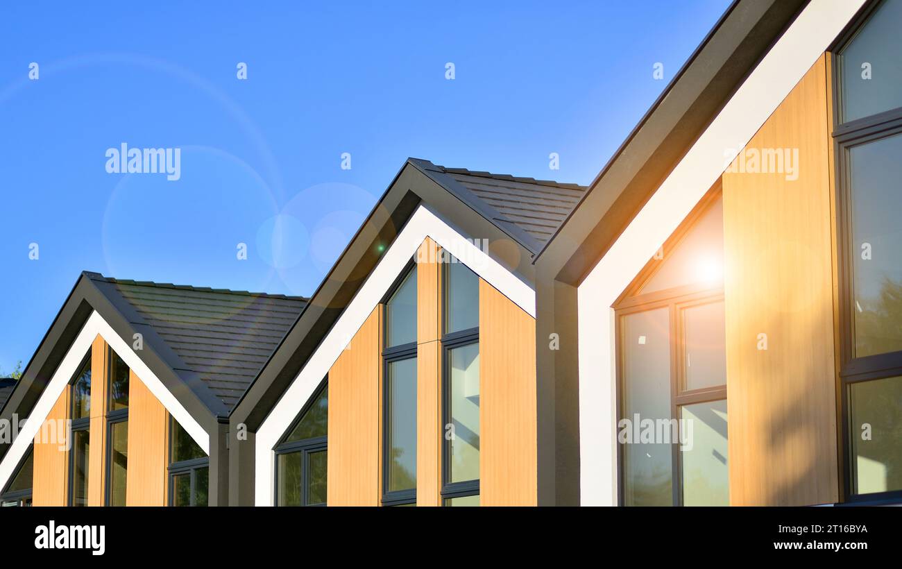 Suburban neighborhood with condominium complex. Suburban area with ...