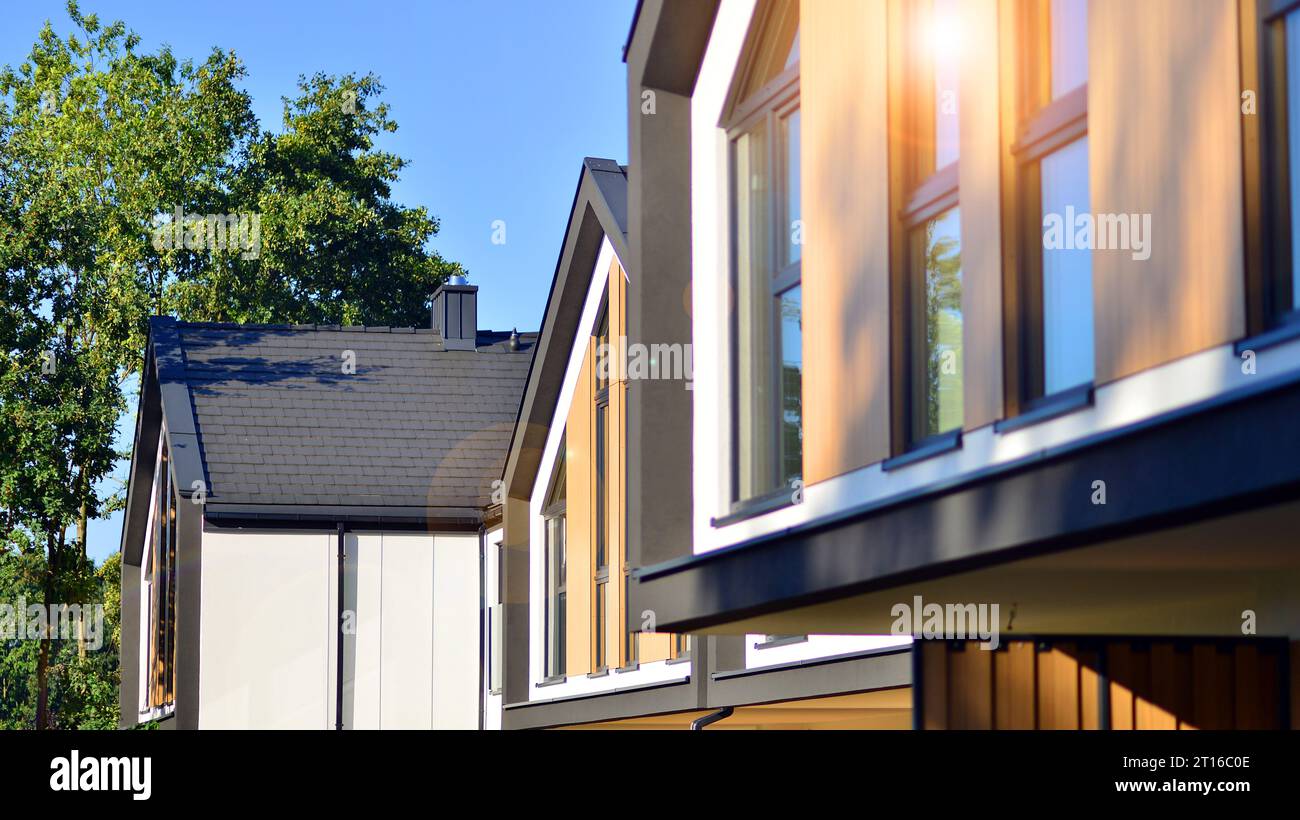 Suburban neighborhood with condominium complex. Suburban area with ...